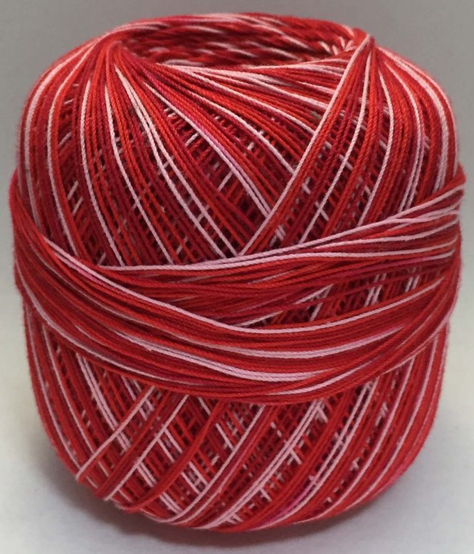 HILO CROCHET OMEGA #30 30g C1375 MATIZADO ROJO | Mega Sederia Panamá